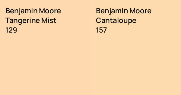 Benjamin Moore Tangerine Mist vs. Benjamin Moore Cantaloupe comparison