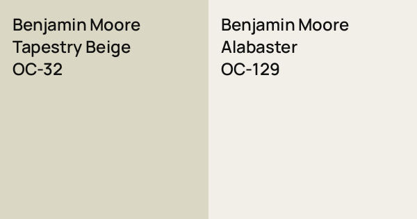 Benjamin Moore Tapestry Beige vs. Benjamin Moore Alabaster comparison