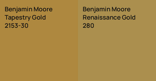 Benjamin Moore Tapestry Gold vs. Benjamin Moore Renaissance Gold comparison