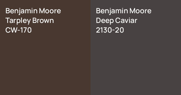 Benjamin Moore Tarpley Brown vs. Benjamin Moore Deep Caviar comparison