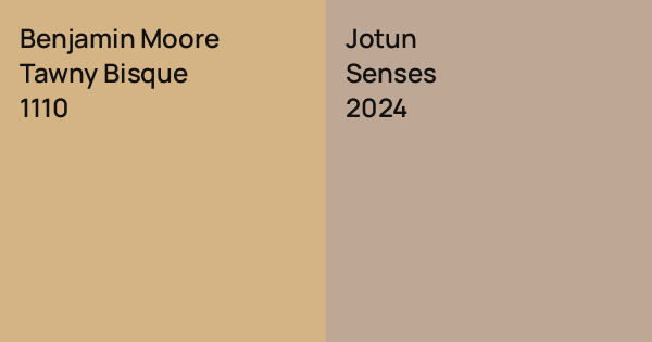 Benjamin Moore Tawny Bisque vs. Jotun Senses comparison