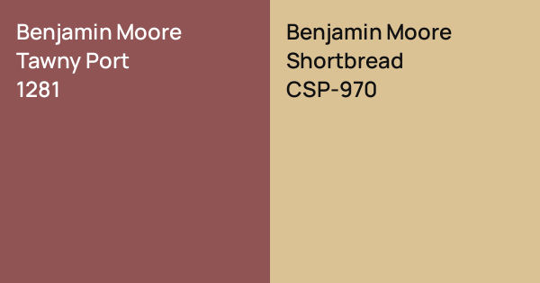 Benjamin Moore Tawny Port vs. Benjamin Moore Shortbread comparison