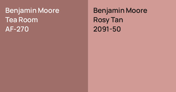 Benjamin Moore Tea Room vs. Benjamin Moore Rosy Tan comparison