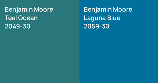 Benjamin Moore Teal Ocean vs. Benjamin Moore Laguna Blue comparison