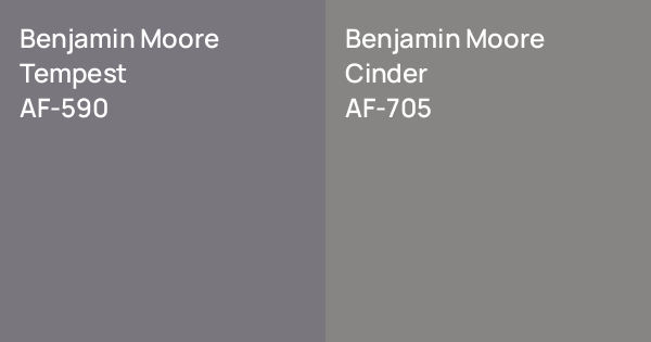 Benjamin Moore Tempest vs. Benjamin Moore Cinder comparison