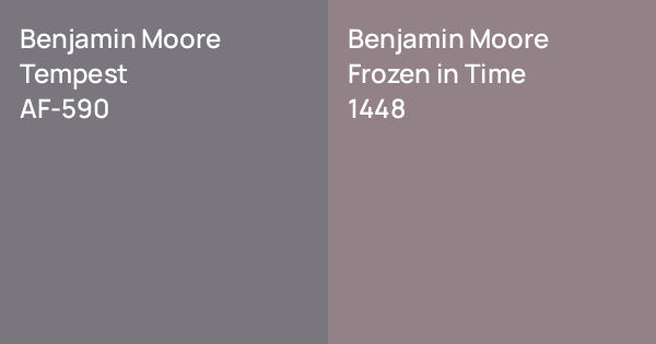 Benjamin Moore Tempest vs. Benjamin Moore Frozen in Time comparison