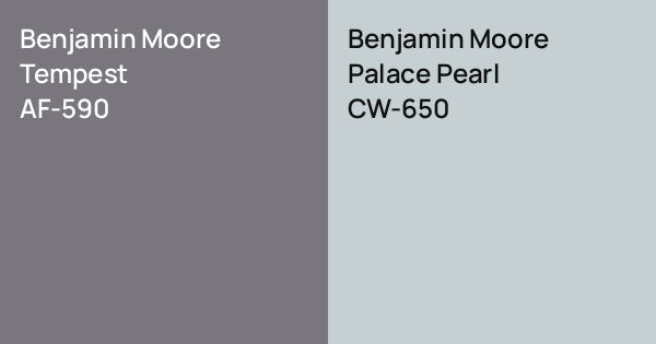 Benjamin Moore Tempest vs. Benjamin Moore Palace Pearl comparison