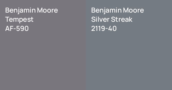 Benjamin Moore Tempest vs. Benjamin Moore Silver Streak comparison