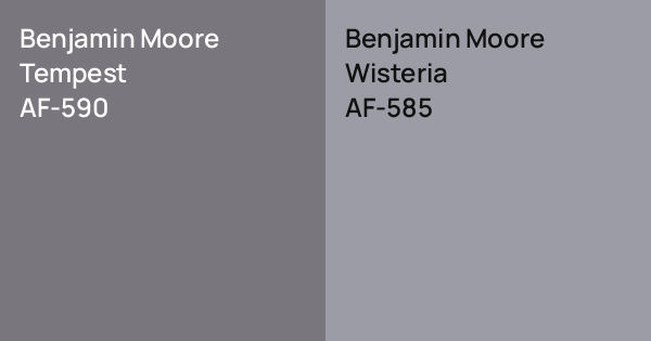 Benjamin Moore Tempest vs. Benjamin Moore Wisteria comparison