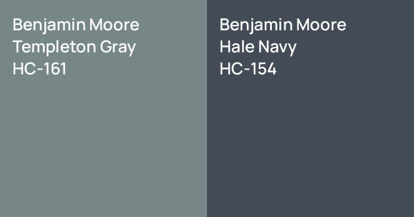 Benjamin Moore Templeton Gray vs. Benjamin Moore Hale Navy comparison