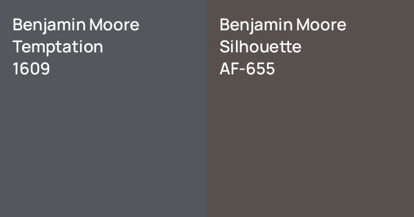 Benjamin Moore Temptation vs. Benjamin Moore Silhouette comparison
