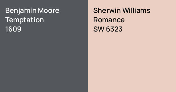 Benjamin Moore Temptation vs. Sherwin Williams Romance comparison