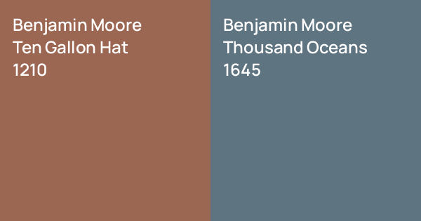 Benjamin Moore Ten Gallon Hat vs. Benjamin Moore Thousand Oceans comparison