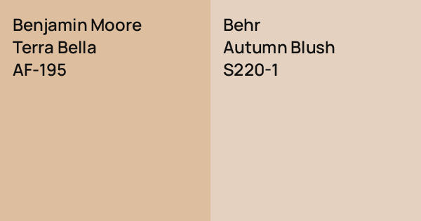 Benjamin Moore Terra Bella vs. Behr Autumn Blush comparison