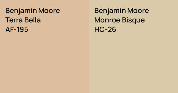 Benjamin Moore Terra Bella vs. Benjamin Moore Monroe Bisque comparison