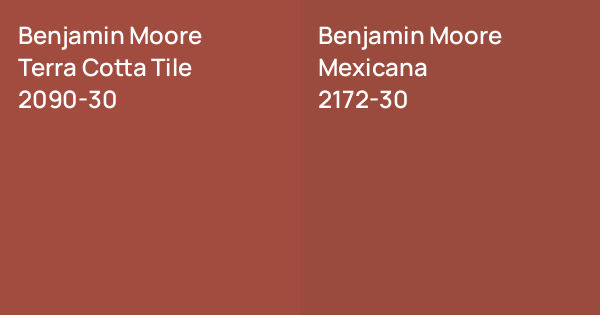 Benjamin Moore Terra Cotta Tile vs. Benjamin Moore Mexicana comparison