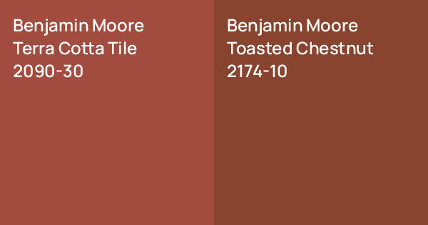 Benjamin Moore Terra Cotta Tile vs. Benjamin Moore Toasted Chestnut ...