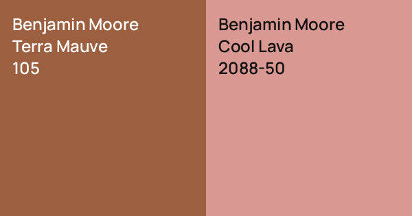 Benjamin Moore Terra Mauve vs. Benjamin Moore Cool Lava comparison