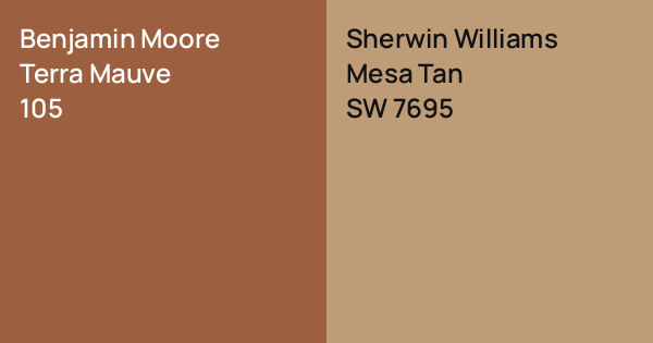 Benjamin Moore Terra Mauve vs. Sherwin Williams Mesa Tan comparison