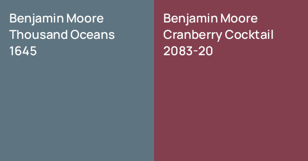 Benjamin Moore Thousand Oceans vs. Benjamin Moore Cranberry Cocktail ...