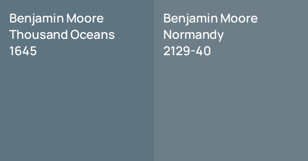 Benjamin Moore Thousand Oceans vs. Benjamin Moore Normandy comparison