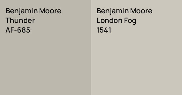 Benjamin Moore Thunder vs. Benjamin Moore London Fog comparison