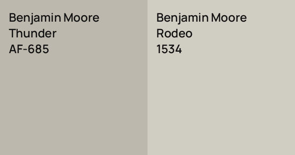 Benjamin Moore Thunder vs. Benjamin Moore Rodeo comparison