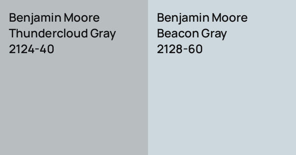 Benjamin Moore Thundercloud Gray vs. Benjamin Moore Beacon Gray comparison