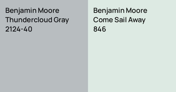 Benjamin Moore Thundercloud Gray vs. Benjamin Moore Come Sail Away ...