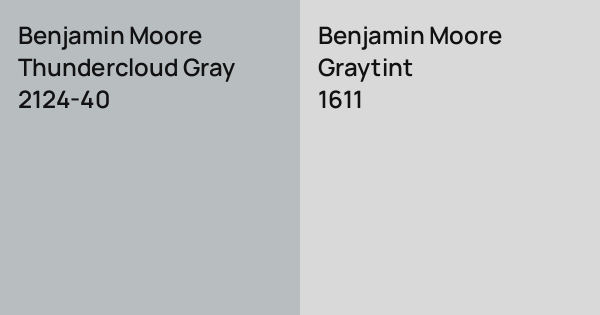 Benjamin Moore Thundercloud Gray vs. Benjamin Moore Graytint comparison