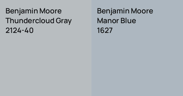 Benjamin Moore Thundercloud Gray vs. Benjamin Moore Manor Blue comparison