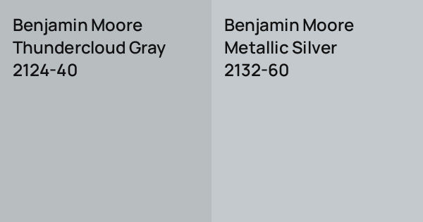 Benjamin Moore Thundercloud Gray vs. Benjamin Moore Metallic Silver ...