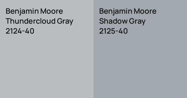 Benjamin Moore Thundercloud Gray vs. Benjamin Moore Shadow Gray comparison