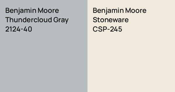 Benjamin Moore Thundercloud Gray vs. Benjamin Moore Stoneware comparison