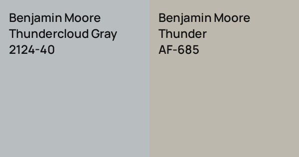 Benjamin Moore Thundercloud Gray vs. Benjamin Moore Thunder comparison