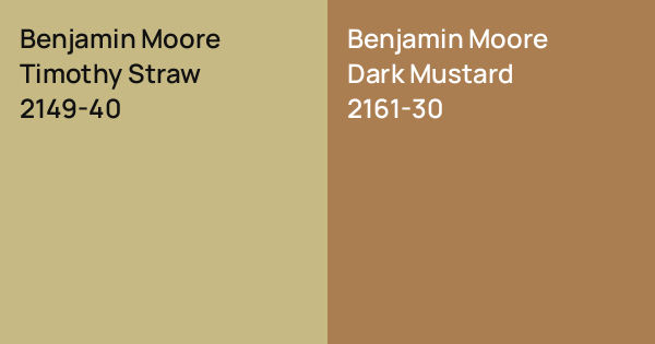 Benjamin Moore Timothy Straw vs. Benjamin Moore Dark Mustard comparison