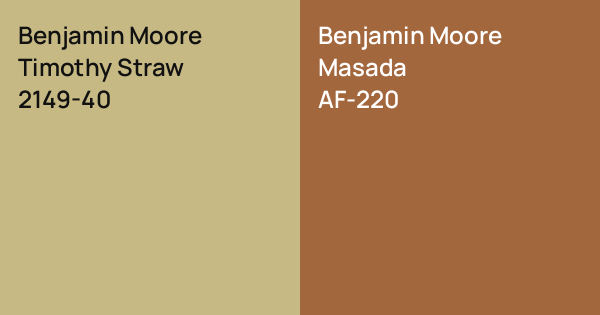 Benjamin Moore Timothy Straw vs. Benjamin Moore Masada comparison