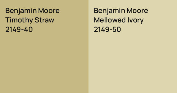 Benjamin Moore Timothy Straw vs. Benjamin Moore Mellowed Ivory comparison