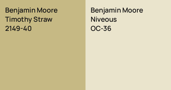 Benjamin Moore Timothy Straw vs. Benjamin Moore Niveous comparison