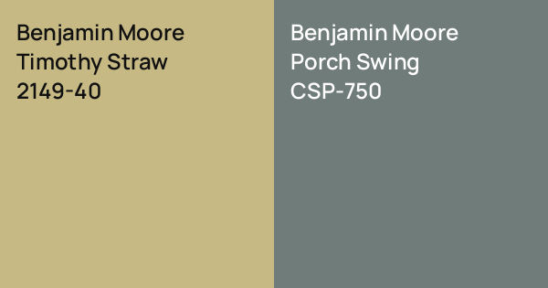 Benjamin Moore Timothy Straw vs. Benjamin Moore Porch Swing comparison