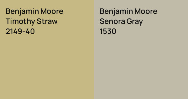 Benjamin Moore Timothy Straw vs. Benjamin Moore Senora Gray comparison