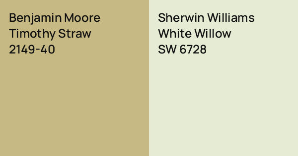 Benjamin Moore Timothy Straw vs. Sherwin Williams White Willow comparison