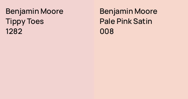 Benjamin Moore Tippy Toes vs. Benjamin Moore Pale Pink Satin comparison