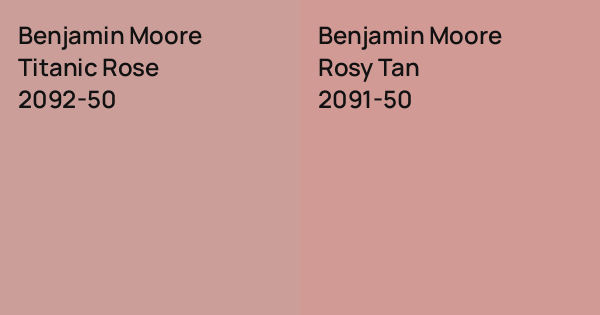 Benjamin Moore Titanic Rose vs. Benjamin Moore Rosy Tan comparison