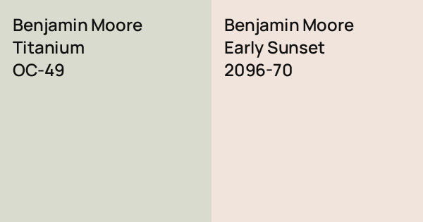Benjamin Moore Titanium vs. Benjamin Moore Early Sunset comparison