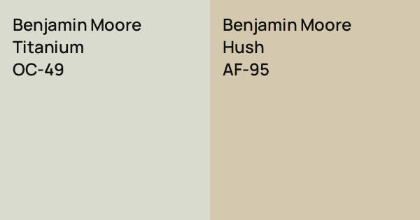Benjamin Moore Titanium vs. Benjamin Moore Hush comparison