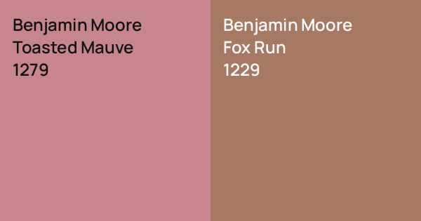 Benjamin Moore Toasted Mauve vs. Benjamin Moore Fox Run comparison