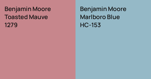 Benjamin Moore Toasted Mauve vs. Benjamin Moore Marlboro Blue comparison