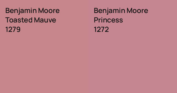 Benjamin Moore Toasted Mauve vs. Benjamin Moore Princess comparison