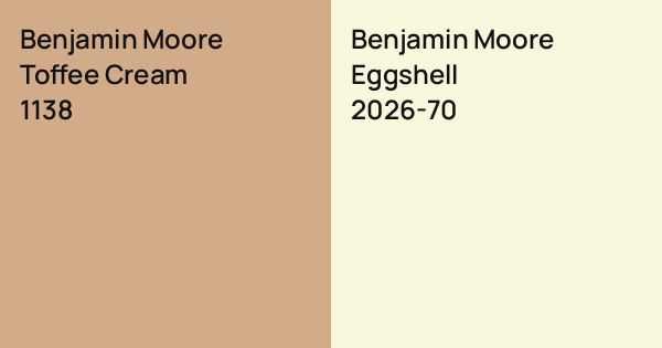 Benjamin Moore Toffee Cream vs. Benjamin Moore Eggshell comparison